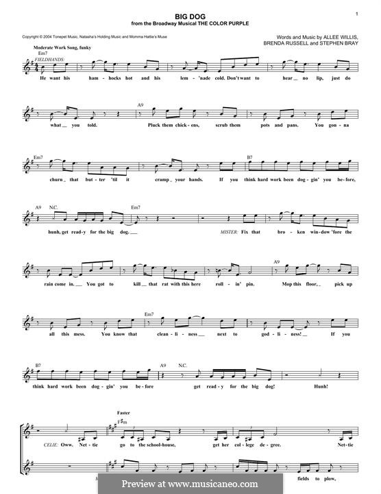 Big Dog (The Color Purple - The Musical) by A. Willis, B. Russell, S ...