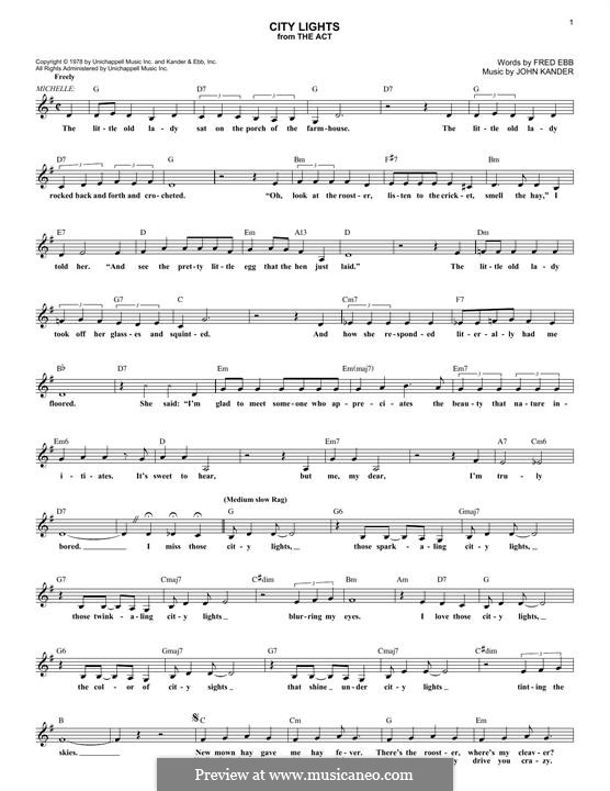 City Lights by J. Kander - sheet music on MusicaNeo