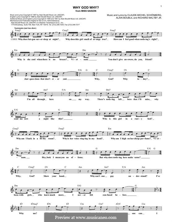 Why God Why? (Miss Saigon) by C. Schönberg - sheet music on MusicaNeo
