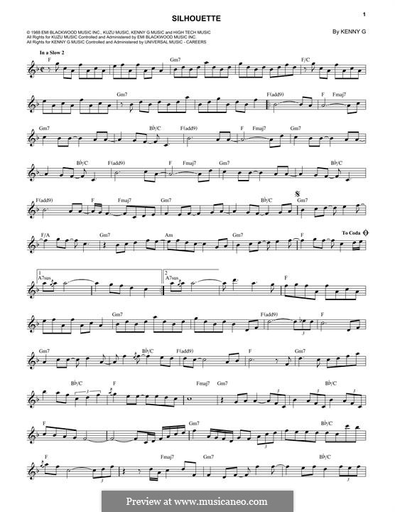 Silhouette by Kenny G. - sheet music on MusicaNeo