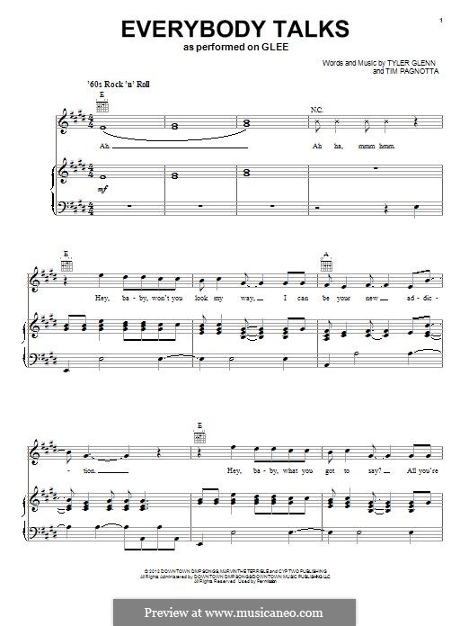 Everybody Talks by T. Glenn, T. Pagnotta - sheet music on MusicaNeo