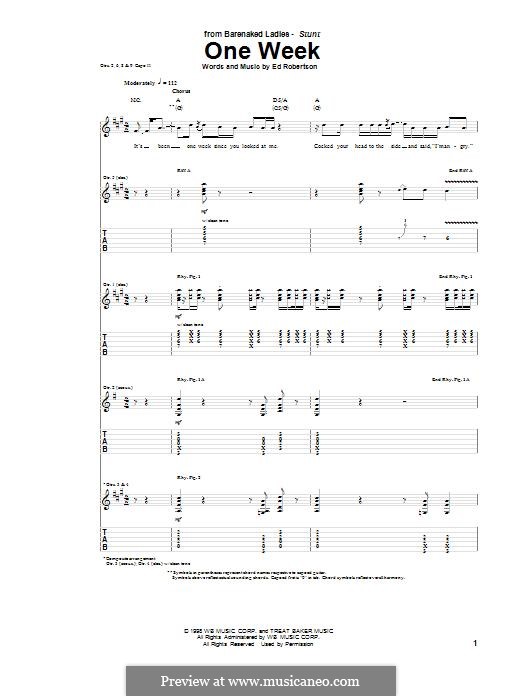 One Week (Barenaked Ladies) by E. Robertson - sheet music on MusicaNeo