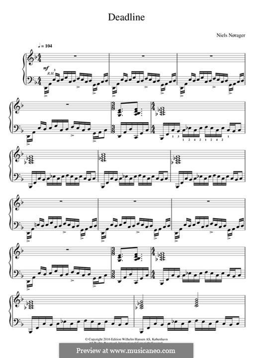 Deadline by N. Nørager - sheet music on MusicaNeo