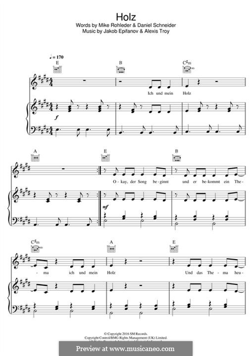 Holz (257ers) by J. Epifanov, A. Troy - sheet music on MusicaNeo