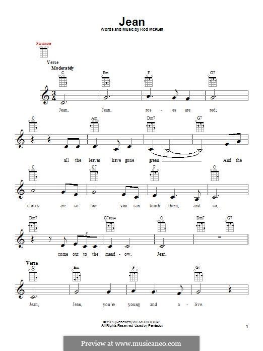 Jean (Oliver) by R. McKuen - sheet music on MusicaNeo