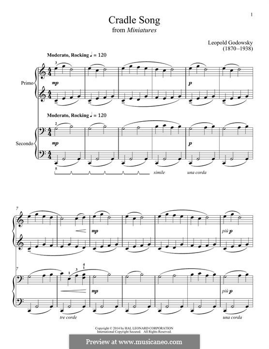 Cradle Song by L. Godowsky - sheet music on MusicaNeo