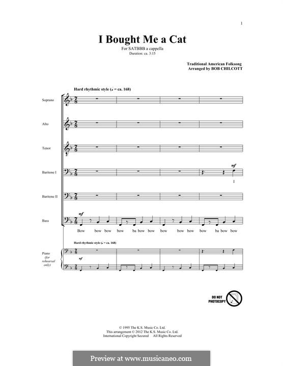 I Bought Me a Cat by folklore - sheet music on MusicaNeo