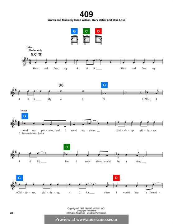 409 (The Beach Boys) by B. Wilson, G. Usher, M. Love on MusicaNeo