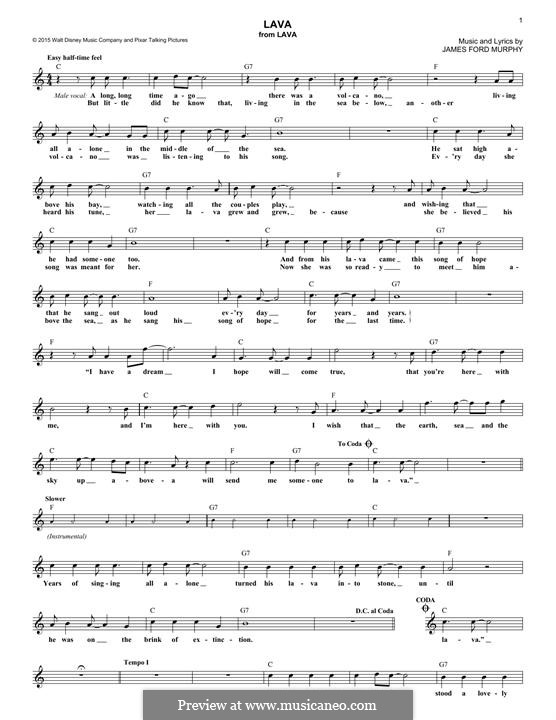 Lava (from Lava) by J. Murphy - sheet music on MusicaNeo