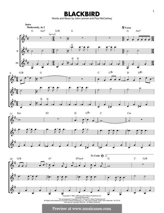 Blackbird The Beatles By J Lennon P Mccartney On Musicaneo