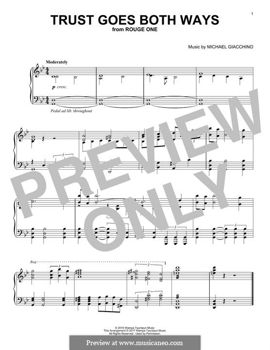 Trust Goes Both Ways by M. Giacchino - sheet music on MusicaNeo