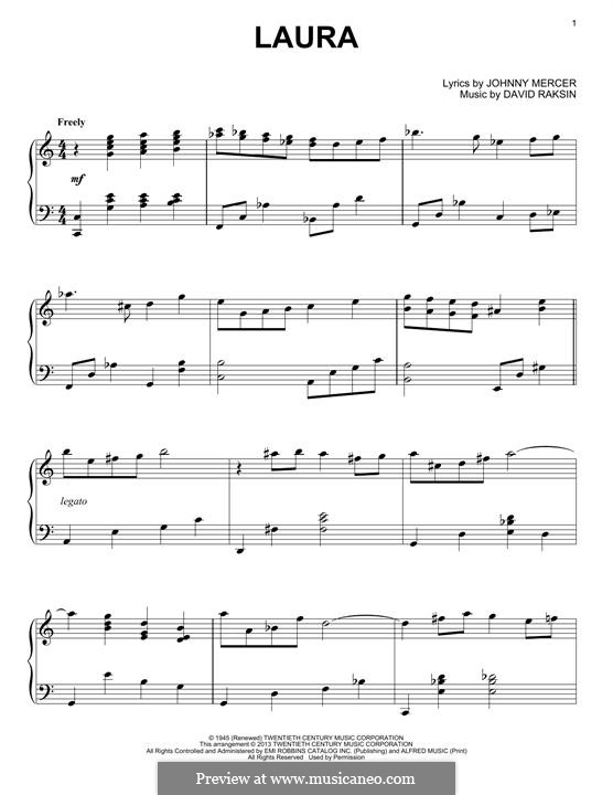 Laura (Frank Sinatra) by D. Raksin - sheet music on MusicaNeo