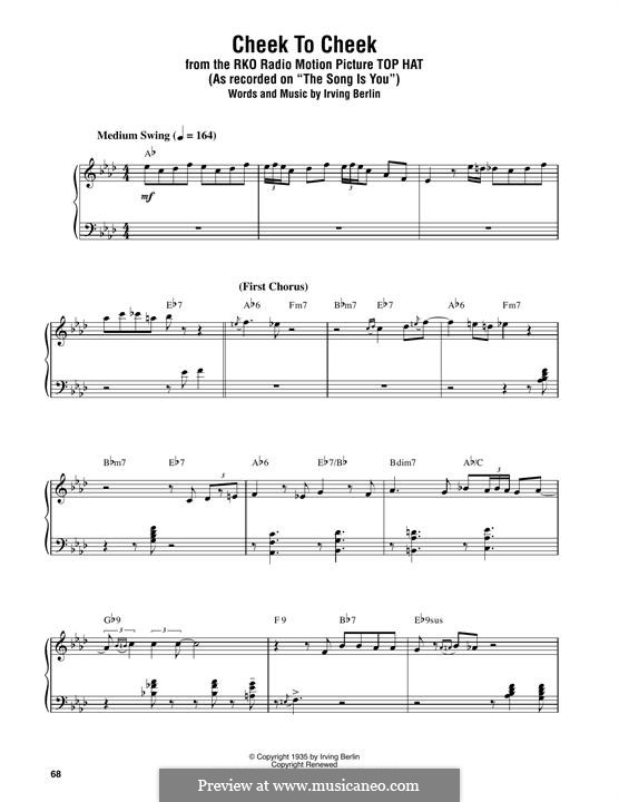 Cheek to Cheek by I. Berlin - sheet music on MusicaNeo