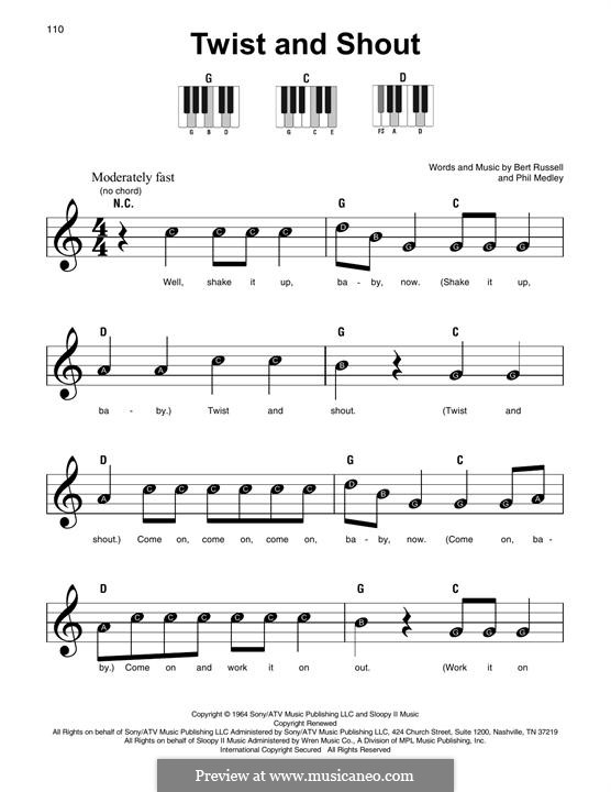 Vocal version (Twist and Shout (The Beatles)) by B. Russell, P. Medley ...