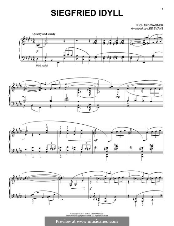 Siegfried Idyll, WWV 103 by R. Wagner - sheet music on MusicaNeo