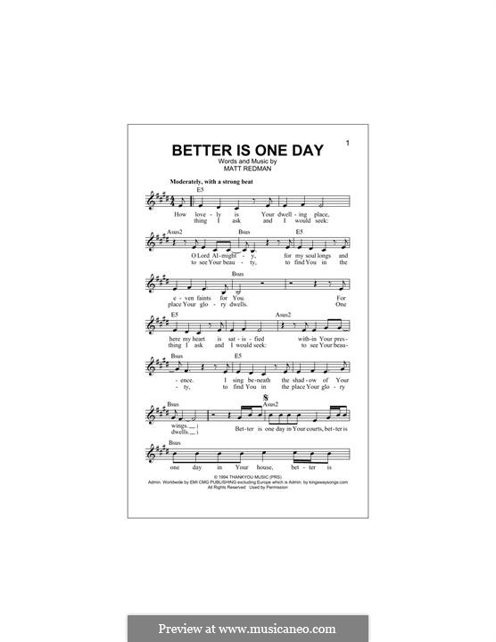 Better Is One Day by M. Redman - sheet music on MusicaNeo