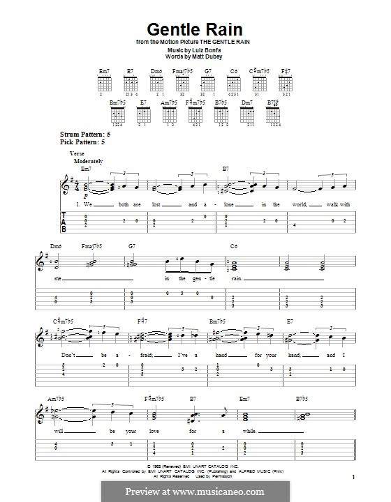 Gentle Rain by L. Bonfa - sheet music on MusicaNeo