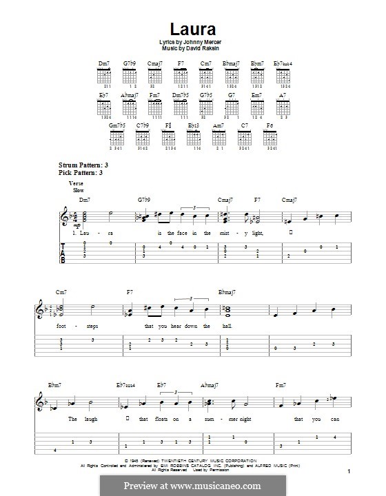 Laura (Frank Sinatra) by D. Raksin - sheet music on MusicaNeo