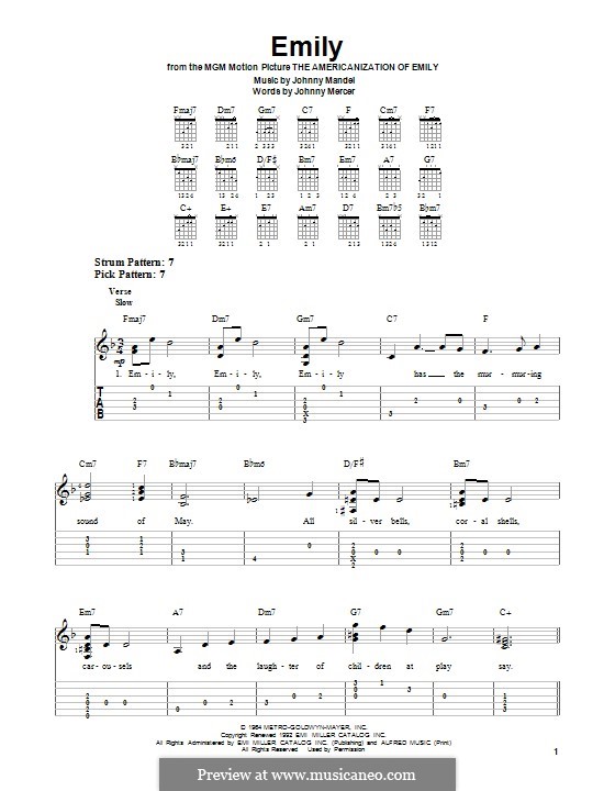 Emily (from The Americanization of Emily) by J. Mandel on MusicaNeo