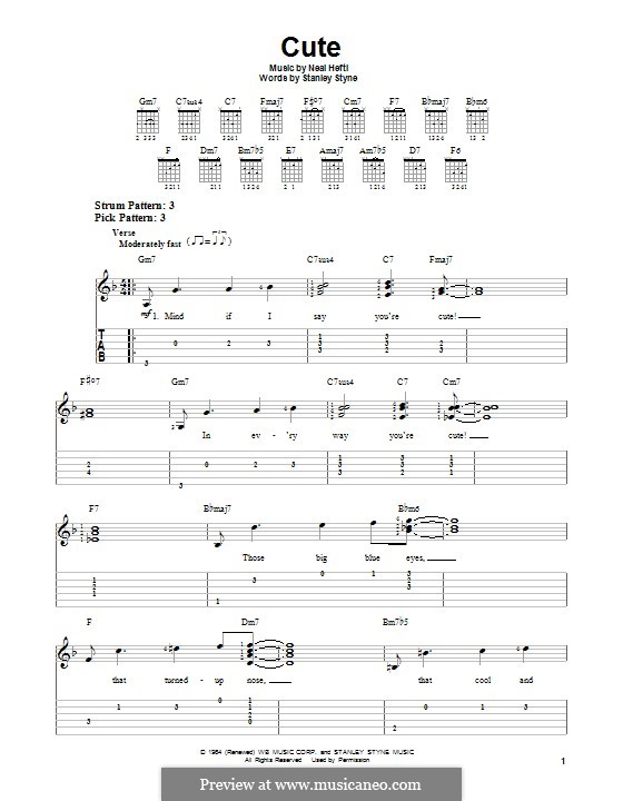 Cute by N. Hefti - sheet music on MusicaNeo