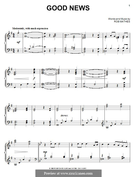 Good News by R. Mathes - sheet music on MusicaNeo