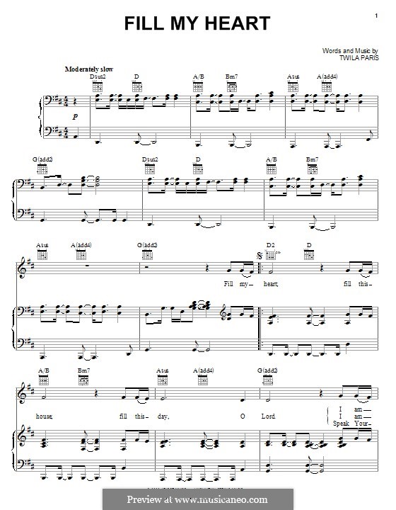 Fill My Heart by T. Paris - sheet music on MusicaNeo
