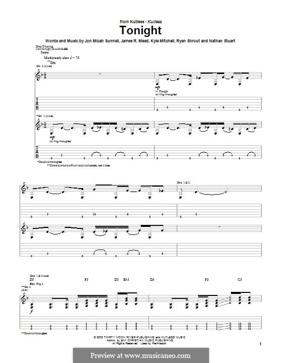 Tonight (Kutless) by N. Stuart, J.M. Sumrall, K. Mitchell, J. Mead, R ...