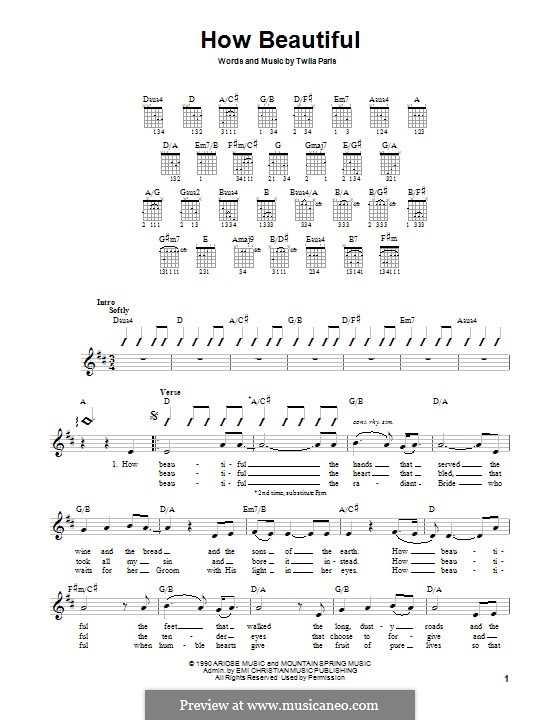 How Beautiful by T. Paris - sheet music on MusicaNeo