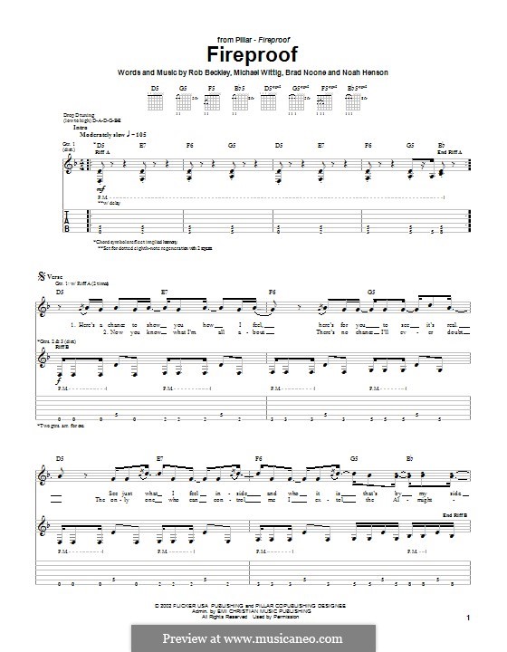 Fireproof (Pillar) by R. Beckley, B. Noone, M. Wittig on MusicaNeo