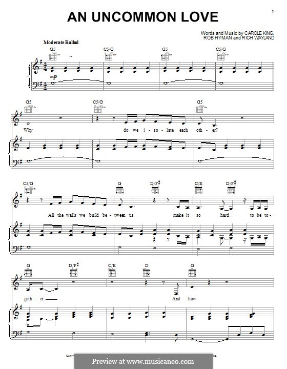 An Uncommon Love by C. King, R. Hyman, R. Wayland on MusicaNeo