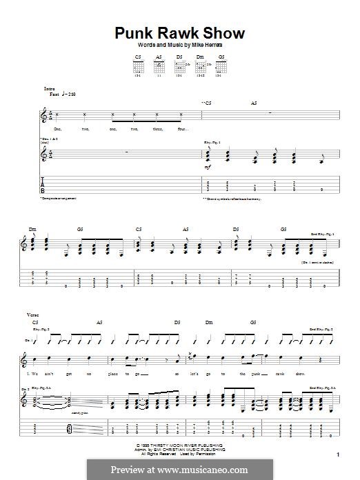 Punk Rawk Show (MxPx) by M. Herrera - sheet music on MusicaNeo