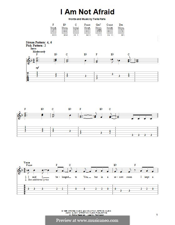 I am not Afraid by T. Paris - sheet music on MusicaNeo