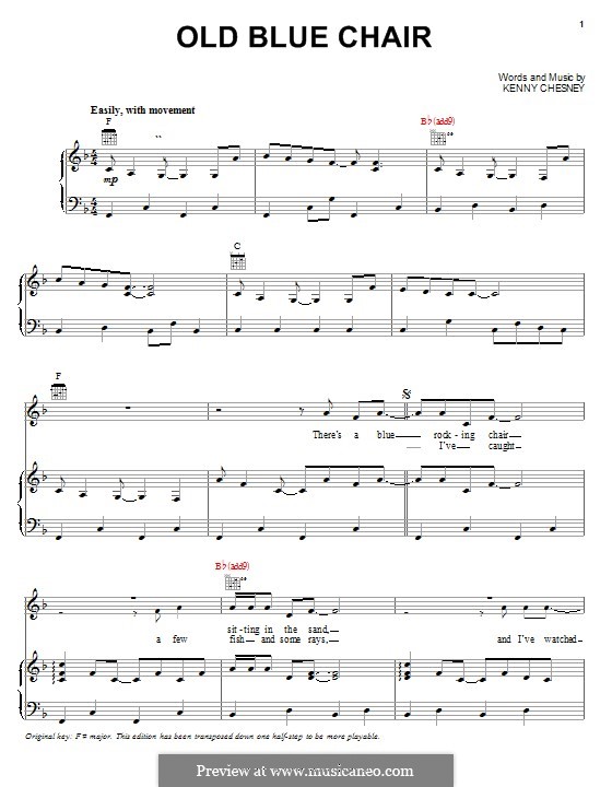 Old Blue Chair by K. Chesney - sheet music on MusicaNeo