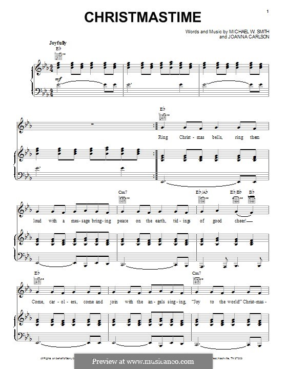 Christmastime by J. Carlson, M.W. Smith - sheet music on MusicaNeo