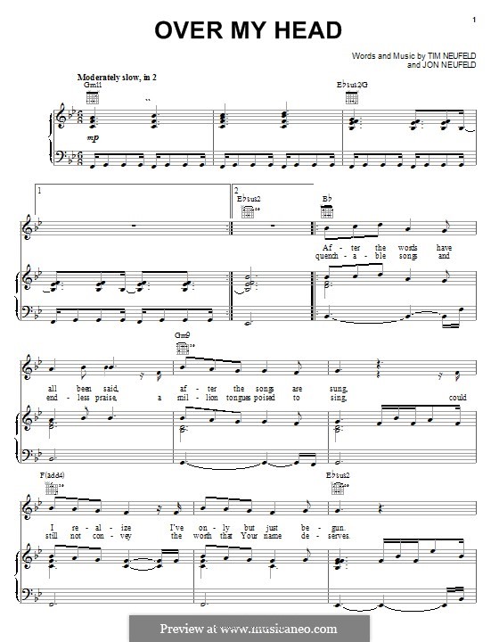 Over My Head (Starfield) by J. Neufeld, T. Neufeld on MusicaNeo