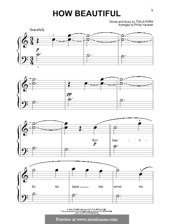 How Beautiful by T. Paris - sheet music on MusicaNeo
