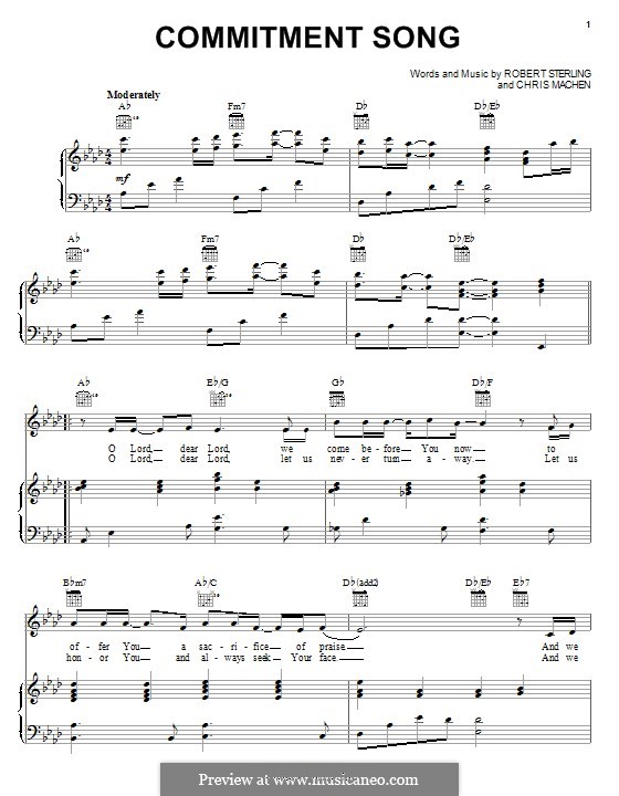 Commitment Song by R. Sterling, C. Machen - sheet music on MusicaNeo