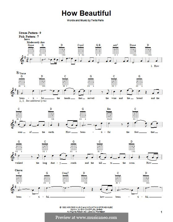 How Beautiful by T. Paris - sheet music on MusicaNeo
