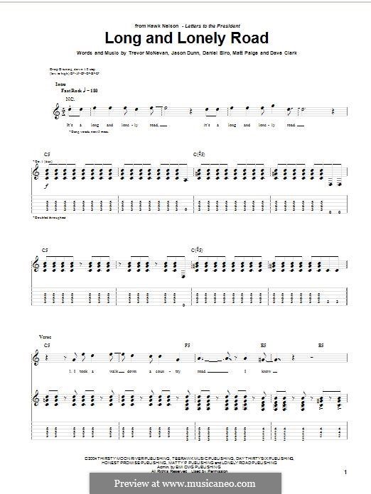 Long and Lonely Road (Hawk Nelson) by D. Clark, T. McNevan, D. Biro, J ...