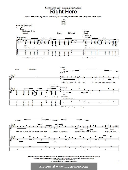 Right Here (Hawk Nelson) by D. Clark, T. McNevan, D. Biro, J. Dunn, M ...