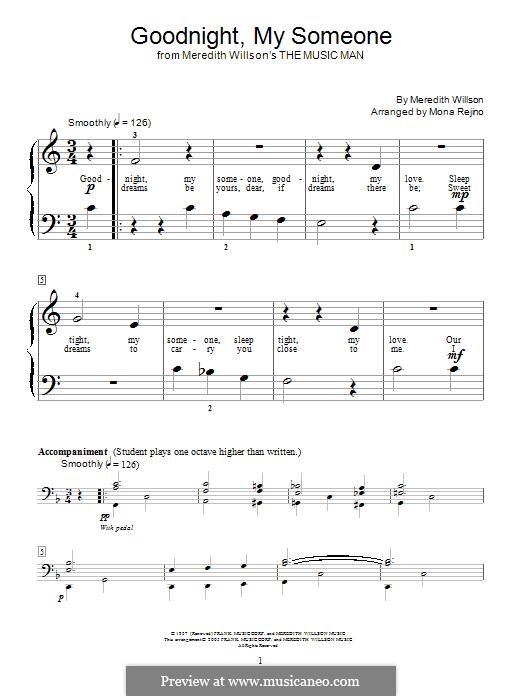 Goodnight, My Someone by M. Willson - sheet music on MusicaNeo