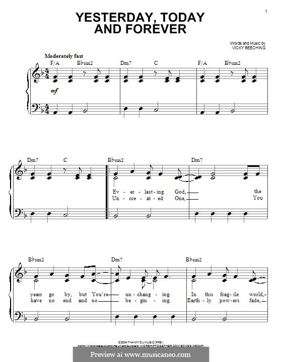 Yesterday, Today and Forever by V. Beeching - sheet music on MusicaNeo