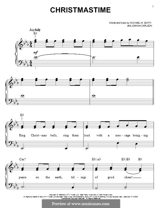 Christmastime by J. Carlson, M.W. Smith - sheet music on MusicaNeo