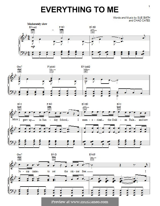 Everything To Me (Avalon) by C. Cates, - sheet music on MusicaNeo