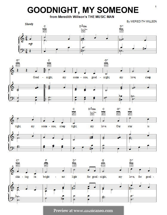 Goodnight, My Someone by M. Willson - sheet music on MusicaNeo