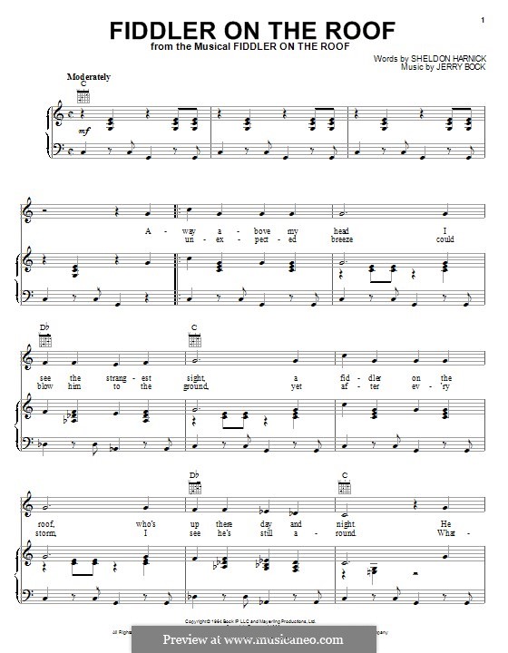 Fiddler on the Roof by J. Bock - sheet music on MusicaNeo