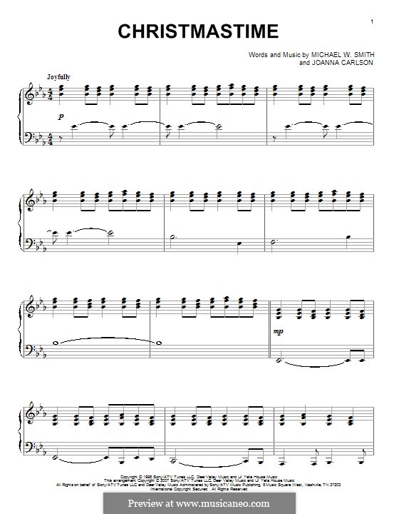 Christmastime by J. Carlson, M.W. Smith - sheet music on MusicaNeo