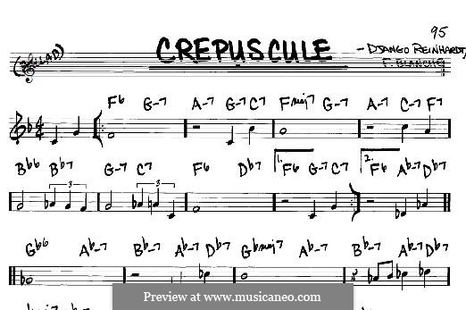 Crepuscule by D. Reinhardt - sheet music on MusicaNeo