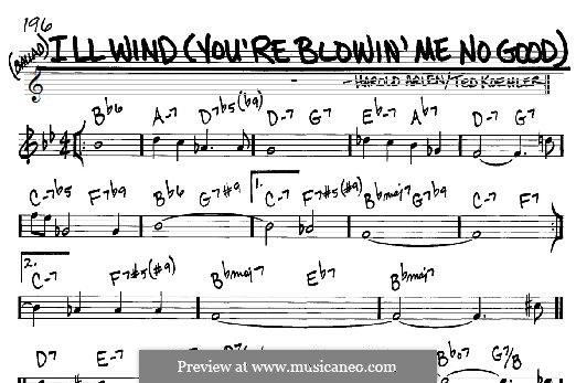 Ill Wind (You're Blowin' Me No Good) by H. Arlen - sheet music on MusicaNeo