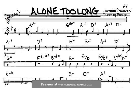 Alone Too Long by A. Schwartz - sheet music on MusicaNeo